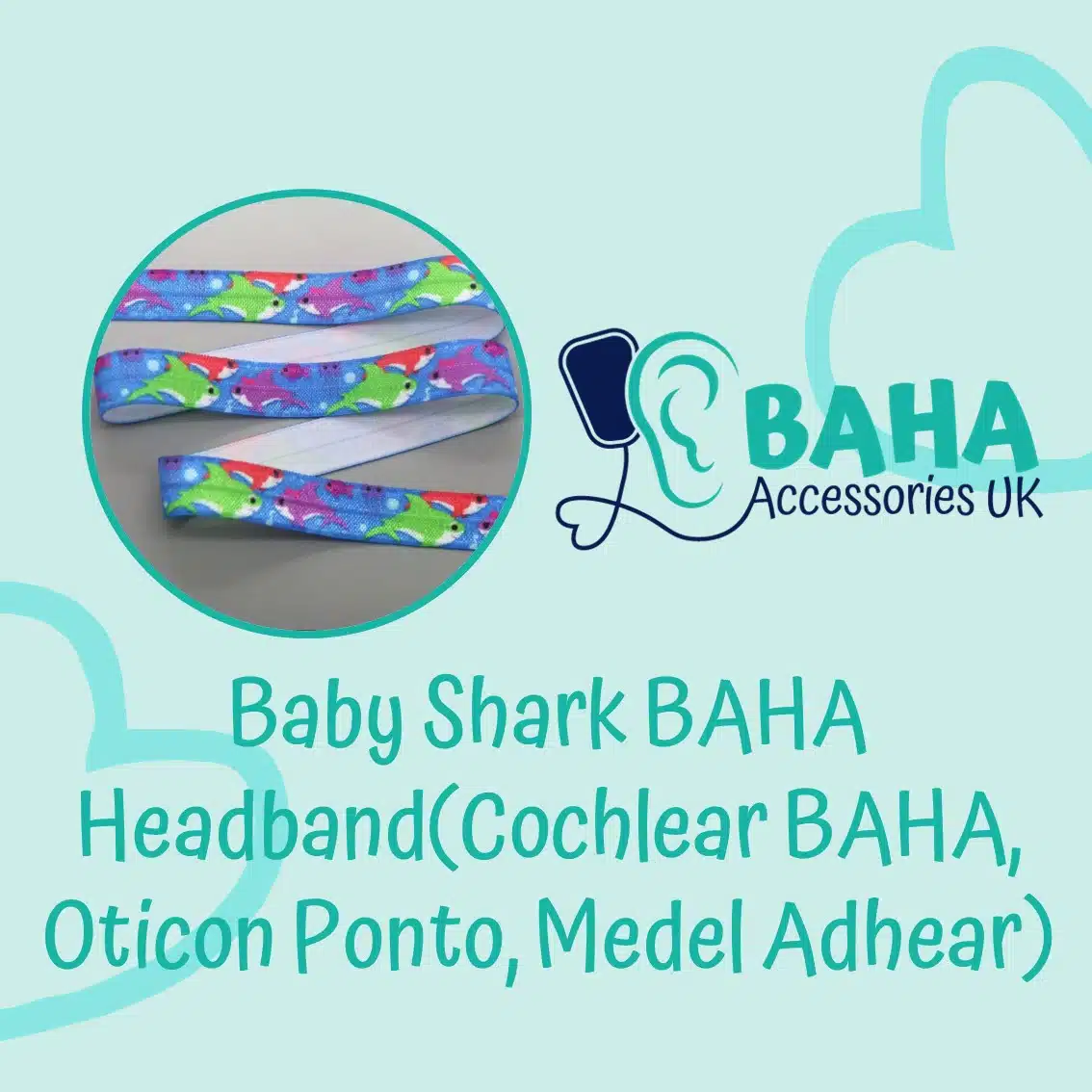 Baby Shark BAHA Headband (Cochlear BAHA, Oticon Ponto, Med-El Adhear ...